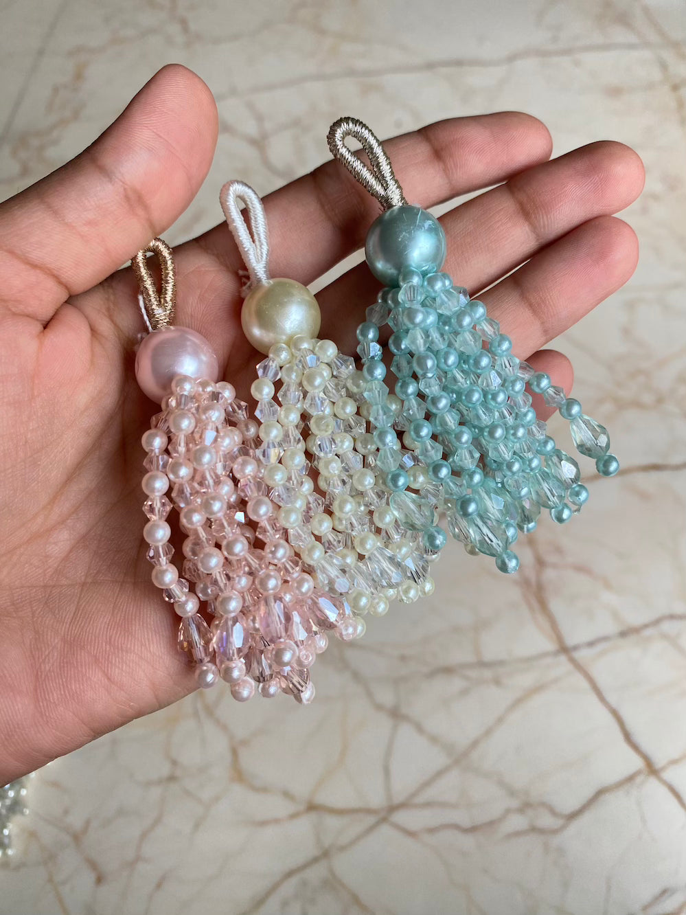 Pearl With Diamond Tassels - A