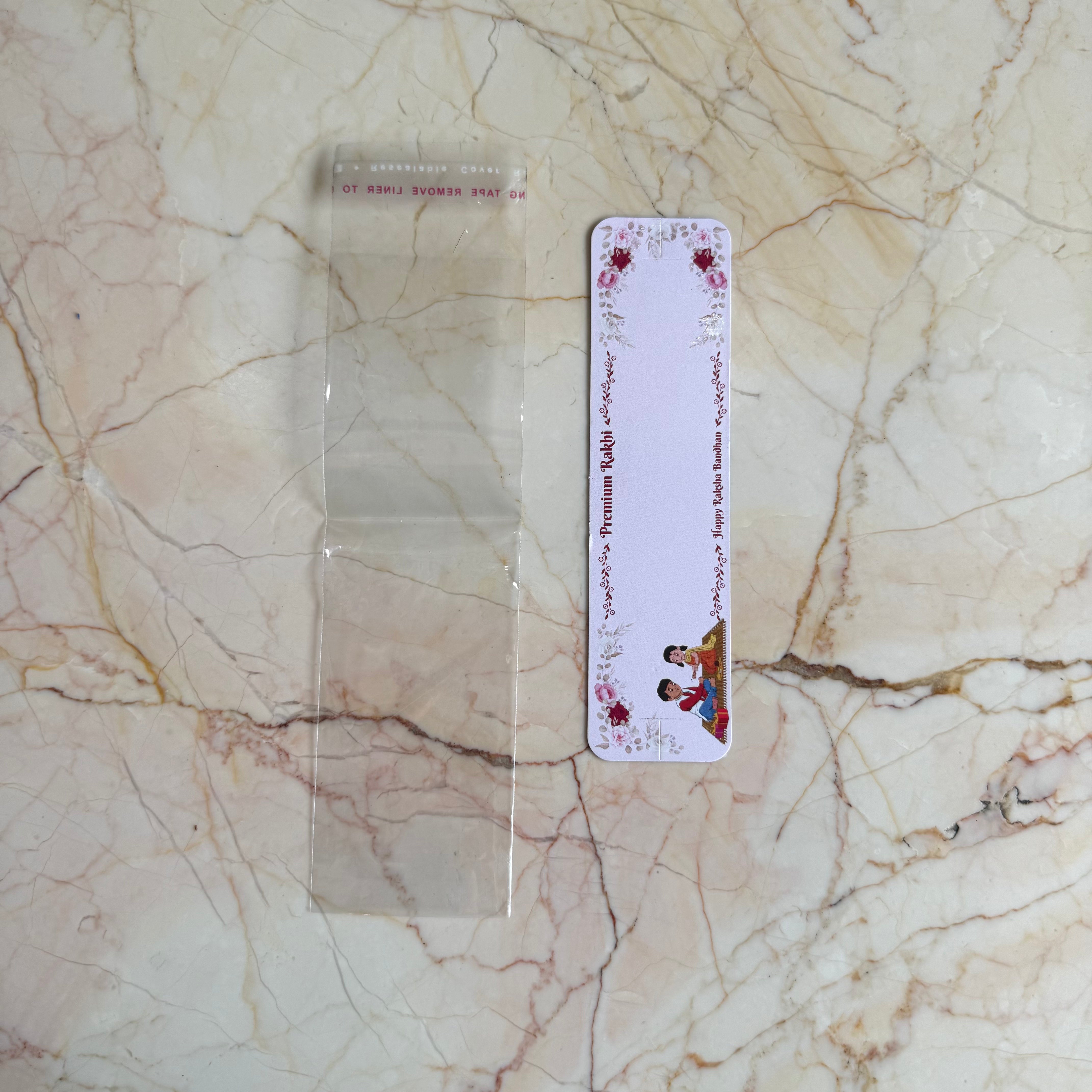 Printed Rakhi Card with Packet - Pink