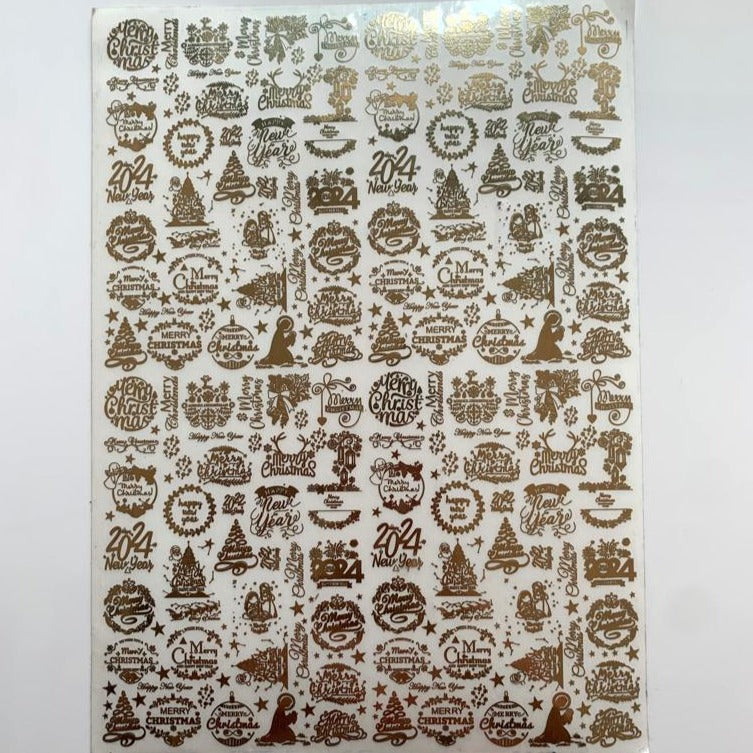 Merry Christmas Metallic Sticker Sheet - B