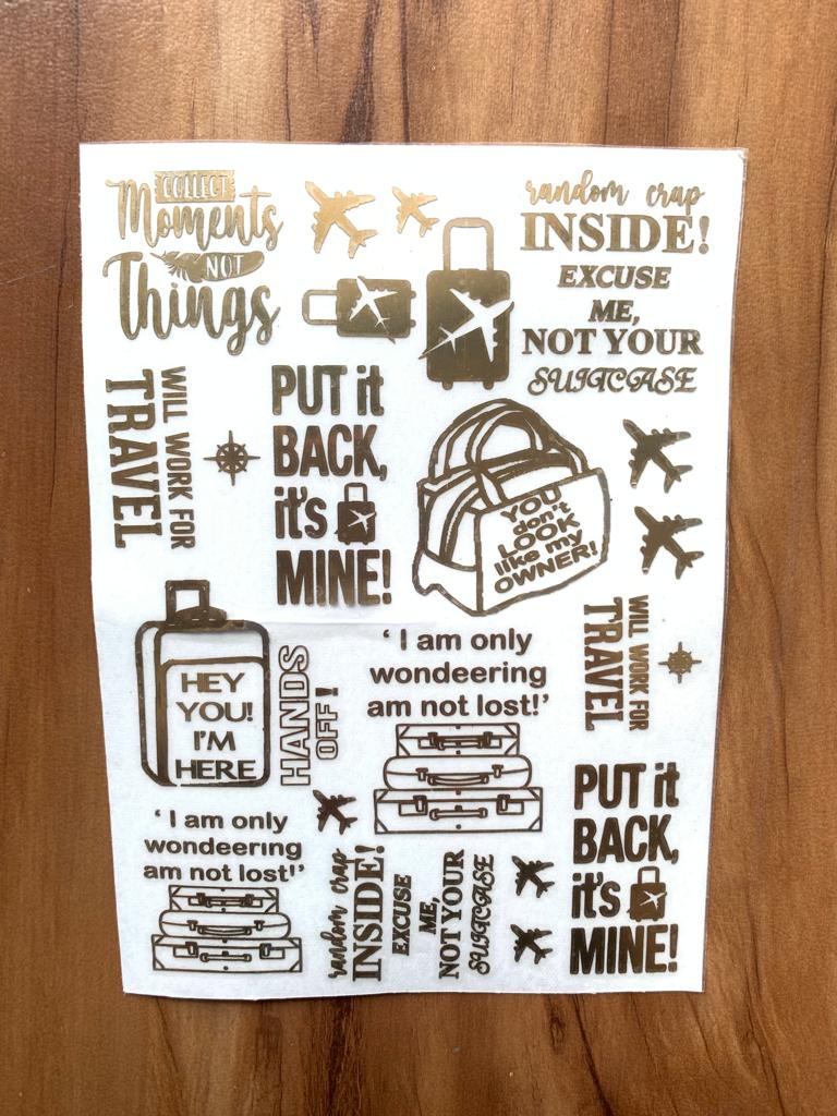 A6 Travel Theme metallic sticker -A