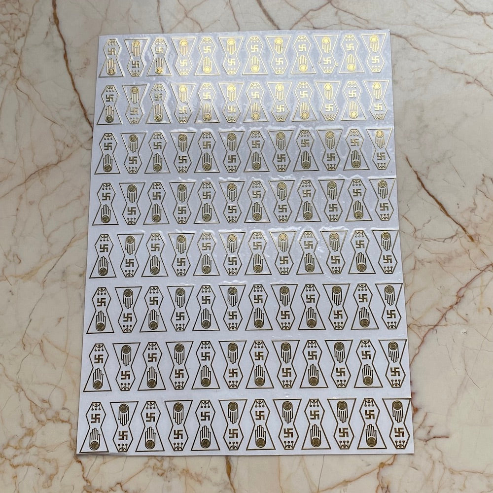 A4 Jain Logo Metallic Sticker Sheet