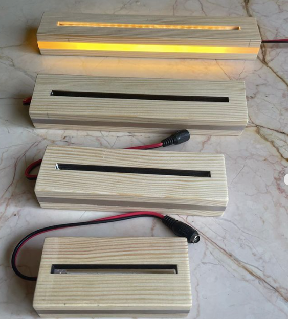All Glow Wooden Led Name Stand