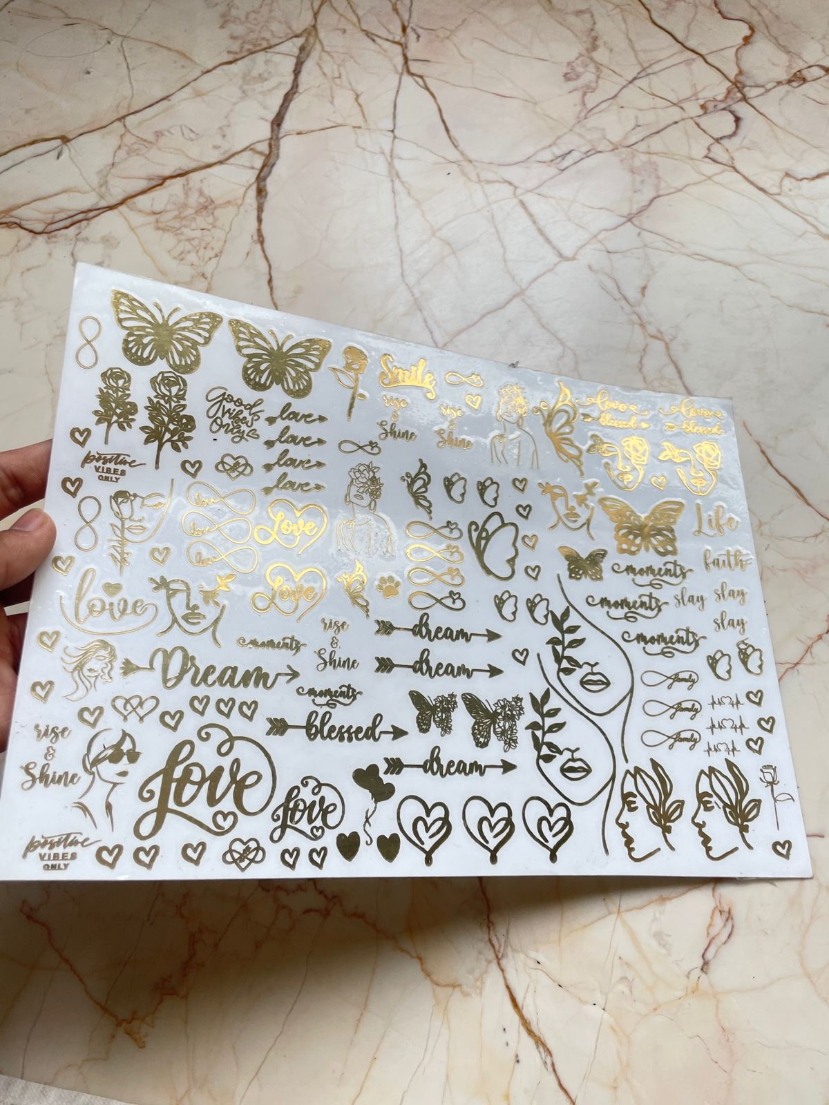 A4 mixed design Metallic Stickers